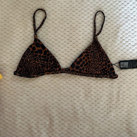 Volcom | Swim | Leopard Print Triangle Bikini Top | Poshmark